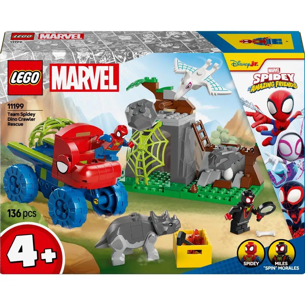 LEGO® Marvel Spider-Man ekipa reševalna akcija z dinozavrovim bagerjem ...