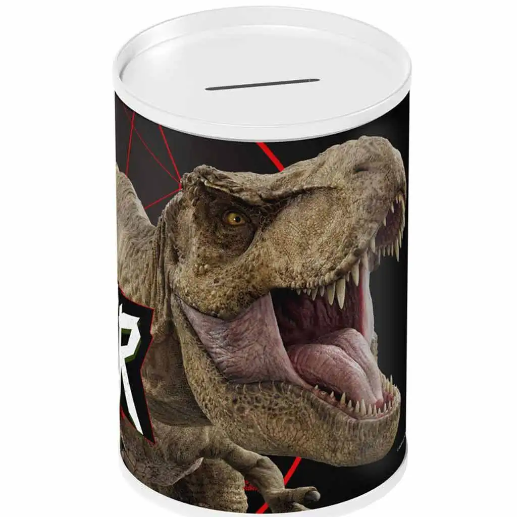 Luna Jurassic World kovinski hranilnik z motivom dinozavrov, valjaste ...