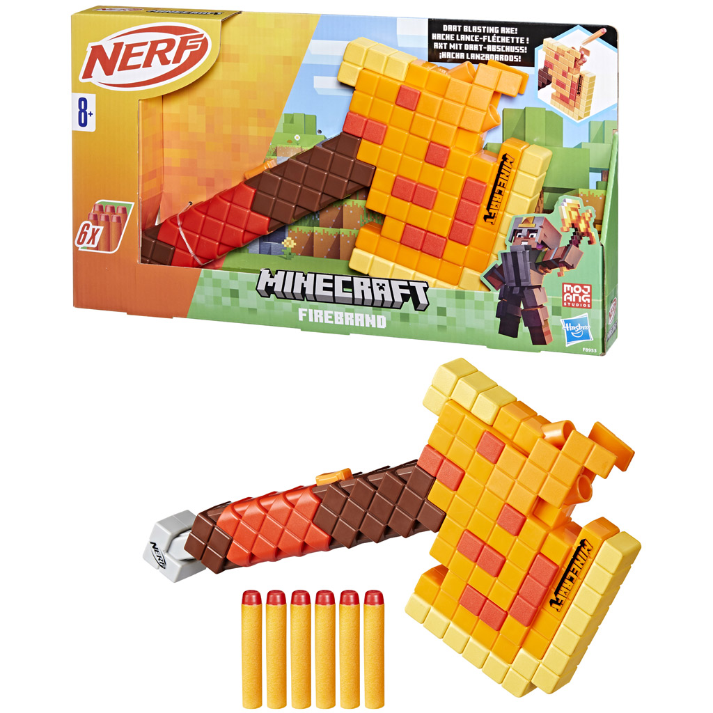 Nerf Minecraft Firebrand Bakla mehka puška s setom 6 nabojev - Hasbro ...