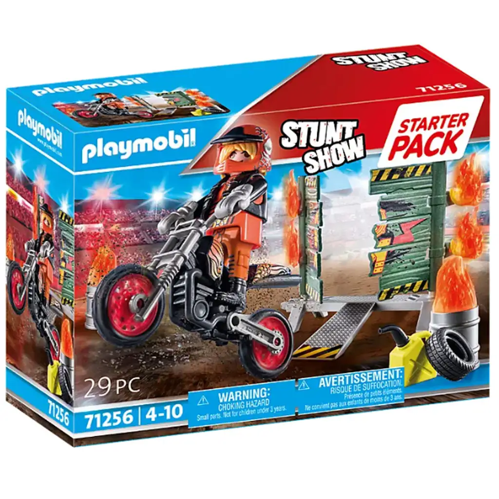 Playmobil Starter Pack - Kaskader s motorjem in ognjenim obročem (71256 ...