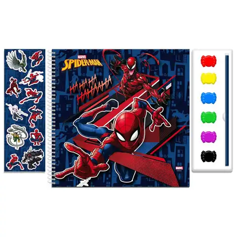 Pobarvanka z vodenimi barvicami in nalepkami Marvel Spider-Man ...